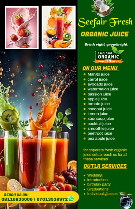 Green List-based Fruit Salad Menu Tabloid Template | PosterMyWall