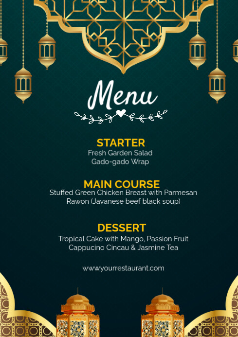 Copy of Green List-based Menu Restaurant A4 | PosterMyWall