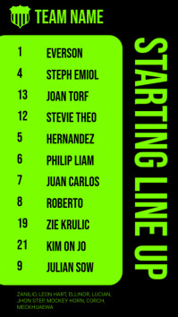 Green List-based Starting Line Up Instagram Story Template | PosterMyWall