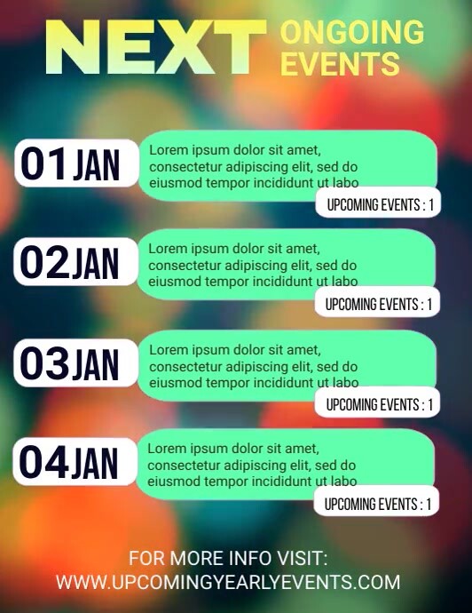 Copy of Green List-based Upcoming Events Template Fly | PosterMyWall