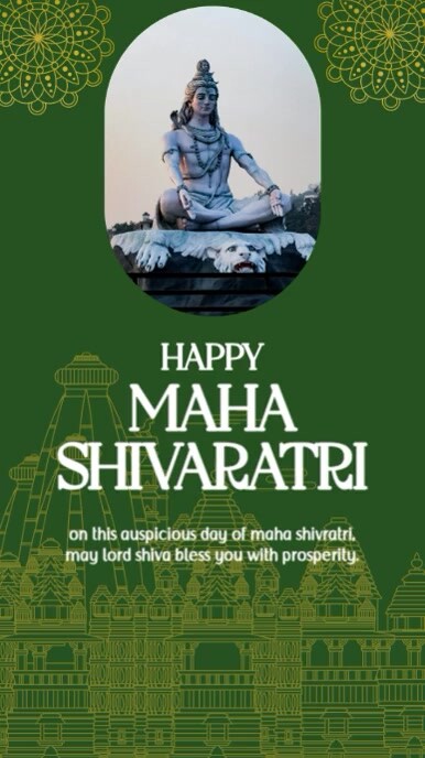 Green Maha Shivaratri Instagram Story Design Template | PosterMyWall