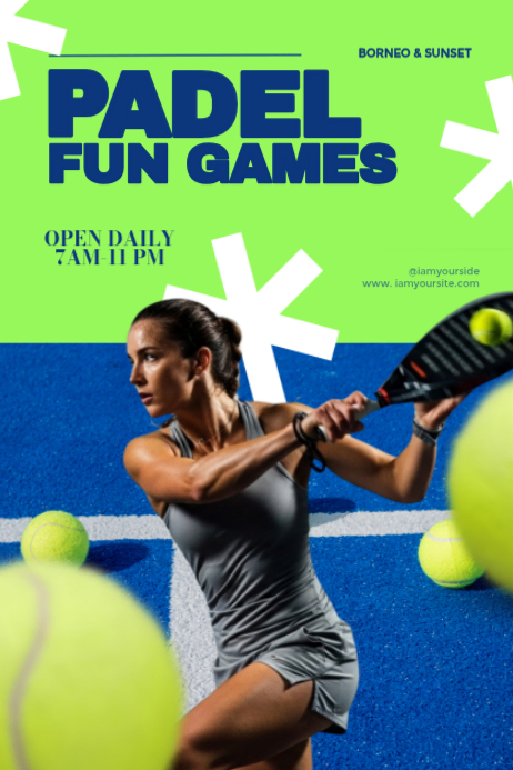 Plantilla de Green Maksimalis Blue Padel Game Sport Poster | PosterMyWall