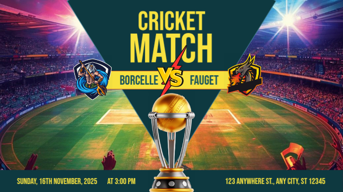 Green Maksimalis Cricket Match Tampilan Digital (16:9) Template ...