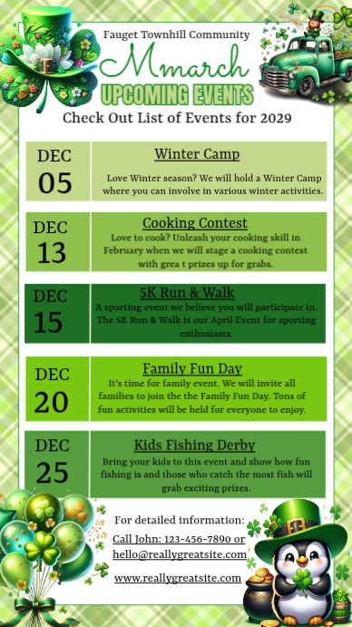 Green march Community upcoming Events Instagram Story Template ...