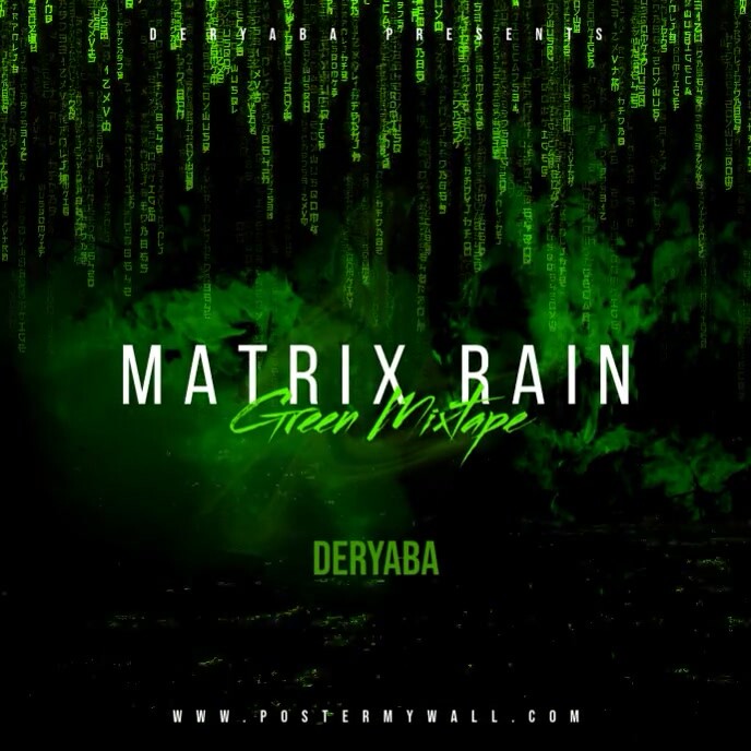 Green Matrix Rain Instagram Video Mixtape Template | PosterMyWall