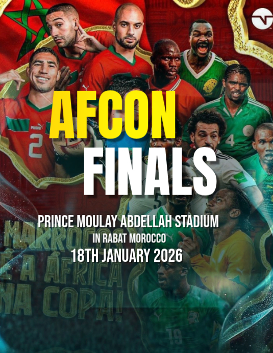 Green Maximalist Afcon Finals Match Flyer (us Letter) Template ...