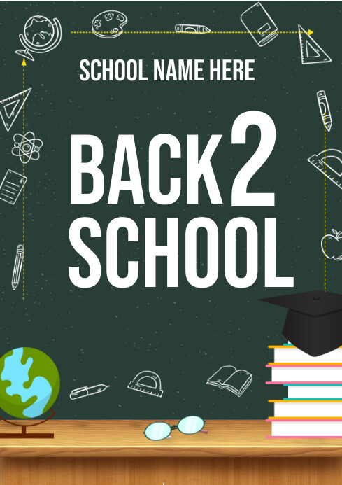 Green Maximalist Back To School A4 Template | PosterMyWall
