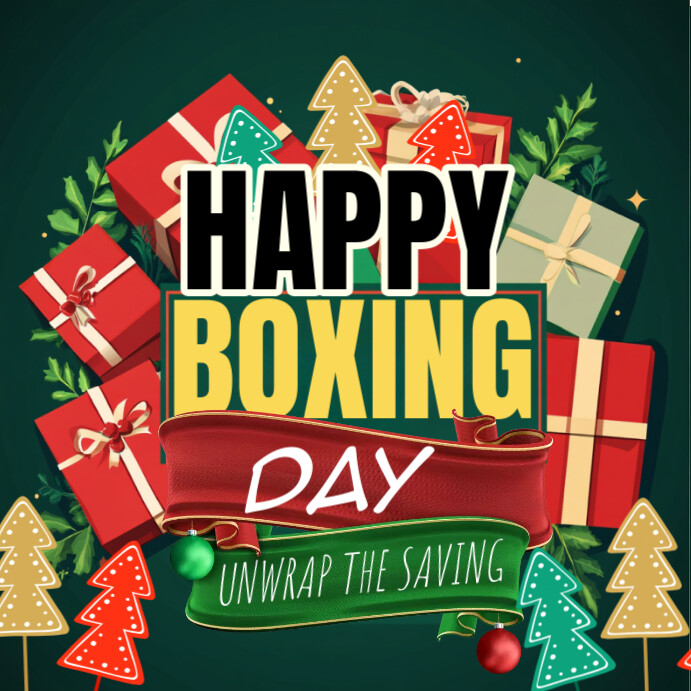 Green Maximalist Boxing Day Post Instagram Post Template | PosterMyWall