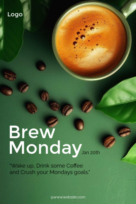 Green Maximalist Brew Monday Poster Design Poster Template | PosterMyWall