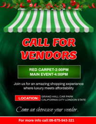 Yellow Vendor Call For Shops A4 Template | PosterMyWall