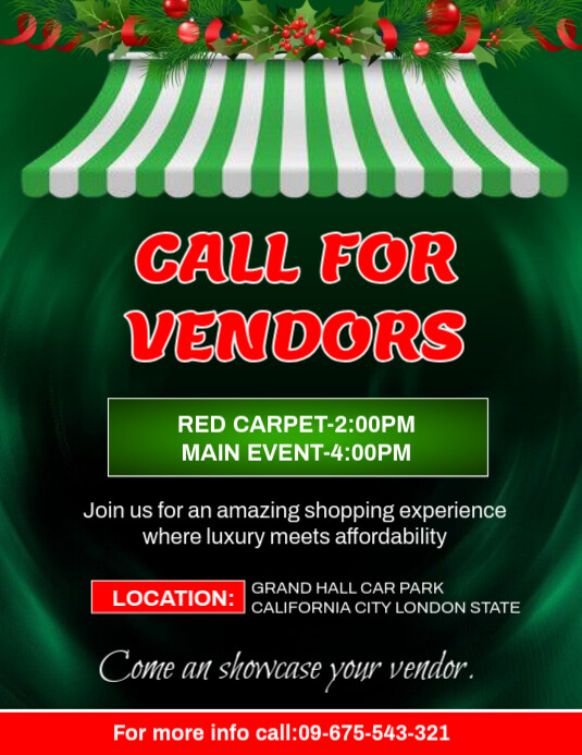 Copy of Green Maximalist Call For Vendors Template For Flyer (us Letter ...