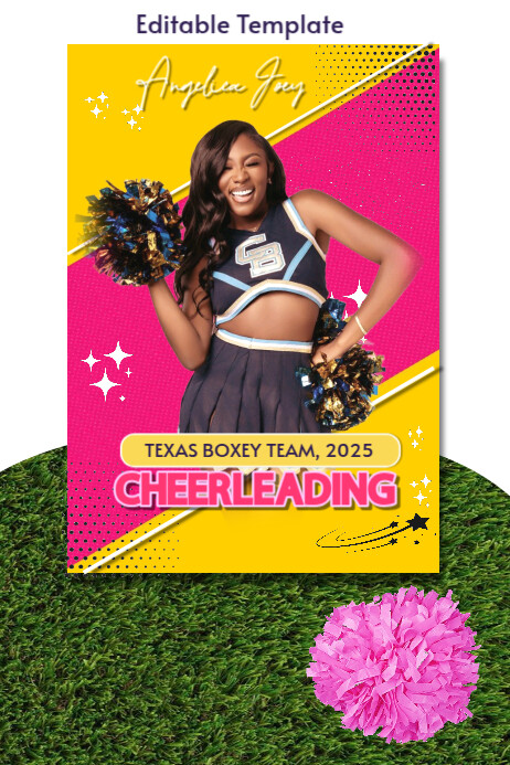 Green Maximalist Cheer Senior Poster Template - Fully Editable ...