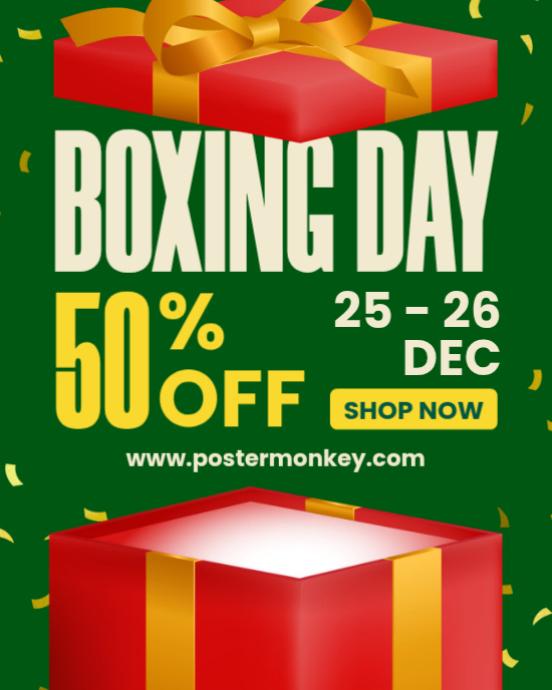 Green Maximalist Christmas Boxing Day Instagram Portrait Template ...