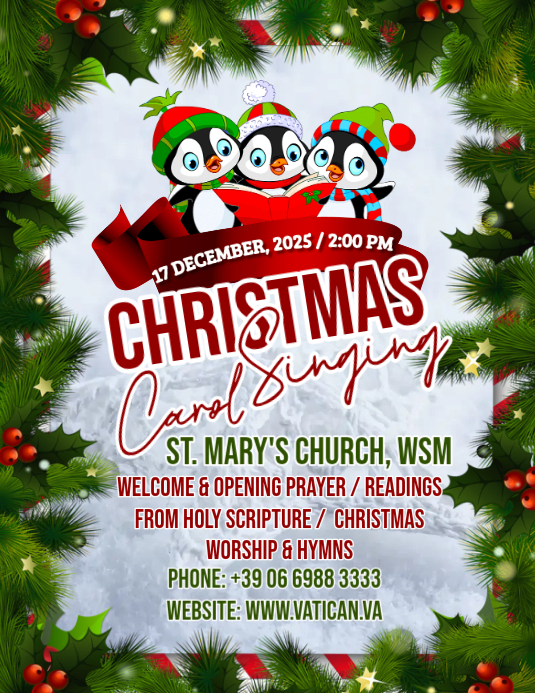 Green Maximalist Christmas Carols Singing Flyer (us Letter) Template ...