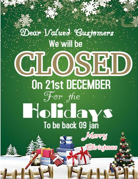 Green Maximalist Christmas Closed Flyer (us Letter) Template | PosterMyWall