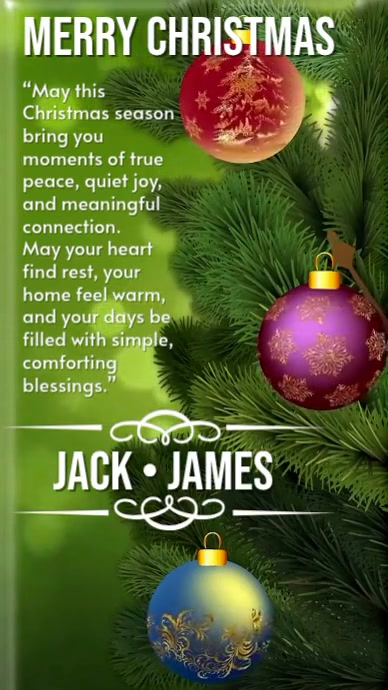 Green Maximalist Christmas Personalised Message Video Template Digital ...