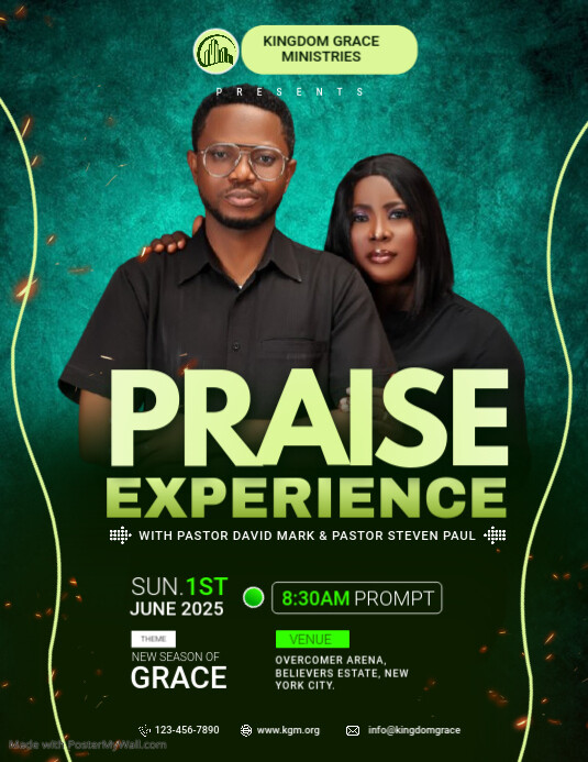 Green Maximalist Church Flyer (us Letter) Template | PosterMyWall