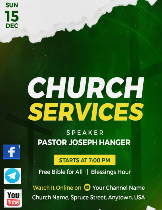 Copy of Green Maximalist Church Flyer (us Letter) | PosterMyWall