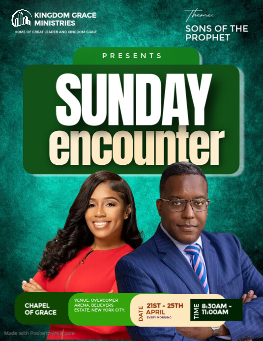 Green Maximalist Church Flyer (us Letter) Template | PosterMyWall