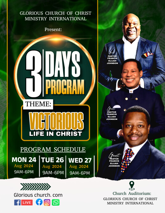 Green Maximalist Church Programs And Invitati Template | PosterMyWall