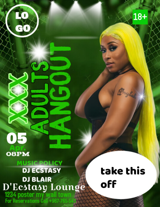 Green Maximalist Club Night Party Flyer (us Letter) Template | PosterMyWall