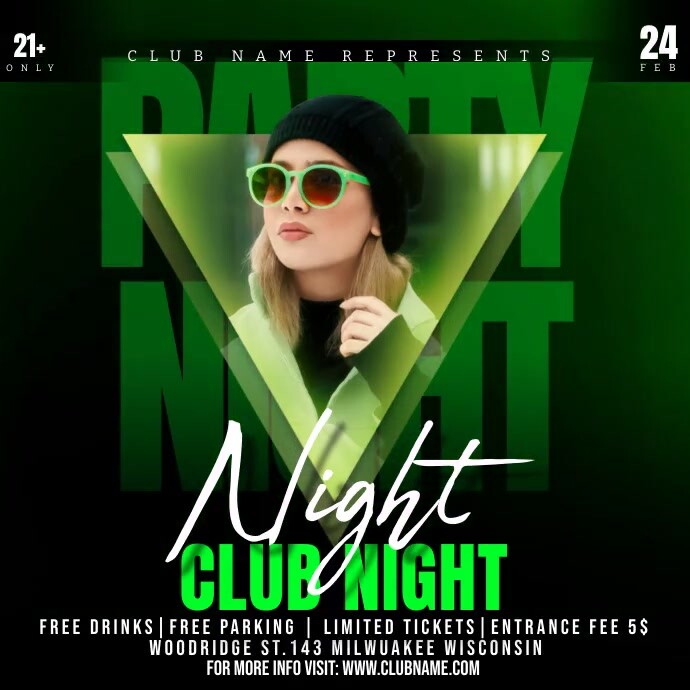 Green Maximalist Club Night Party Instagram Template | PosterMyWall