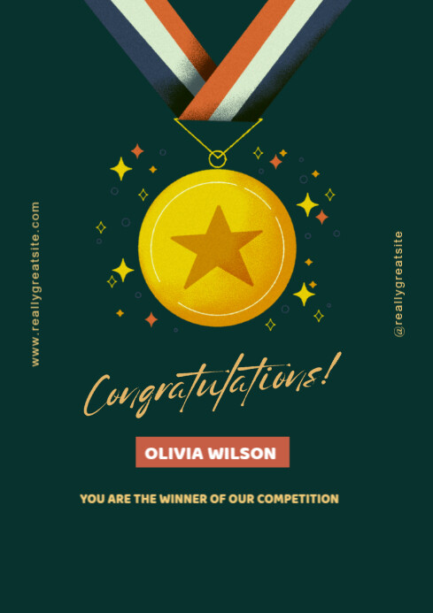 Green Maximalist Congratulations Post A4 Template | PosterMyWall