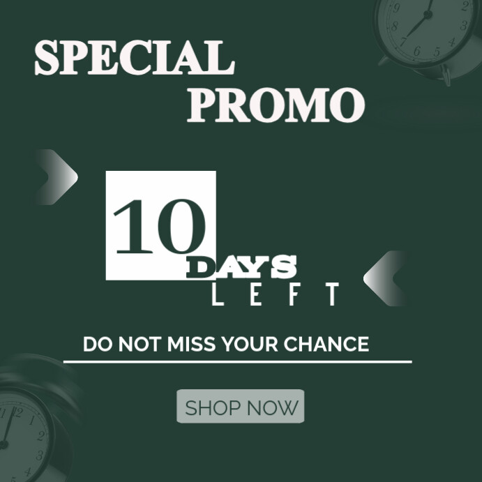 Green Maximalist Countdown Sales Special Promo Instagram Post Template ...
