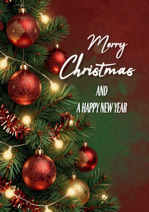 Green Maximalist Elegant Red Christmas Stocking Greeting Flyer | Happy ...