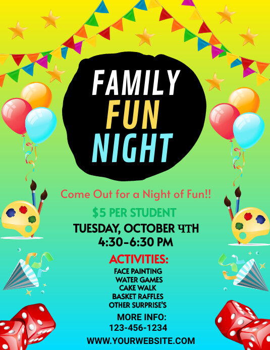Copy of Green Maximalist Family Fun Night Flyer (us L | PosterMyWall