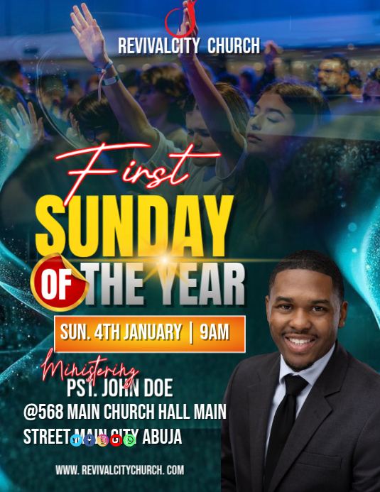 Green Maximalist First Sunday Of Year Flyer (us Letter) Template ...