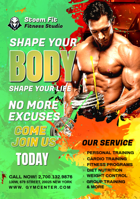 Copy of Green Maximalist Fitness Flyer A4 | PosterMyWall