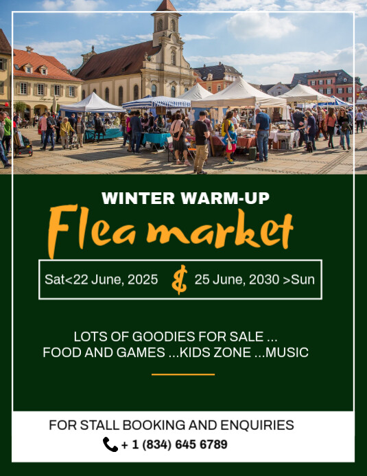 Green Maximalist Flea Market Flyer Flyer (us Letter) Template ...