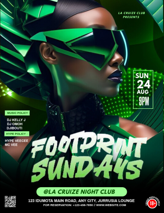 Green Maximalist Footprint Sunday Flyer (us Letter) Template | PosterMyWall