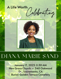 Yellow Maximalist Funeral Memorial Announcement Flyer Flyer (us Letter ...