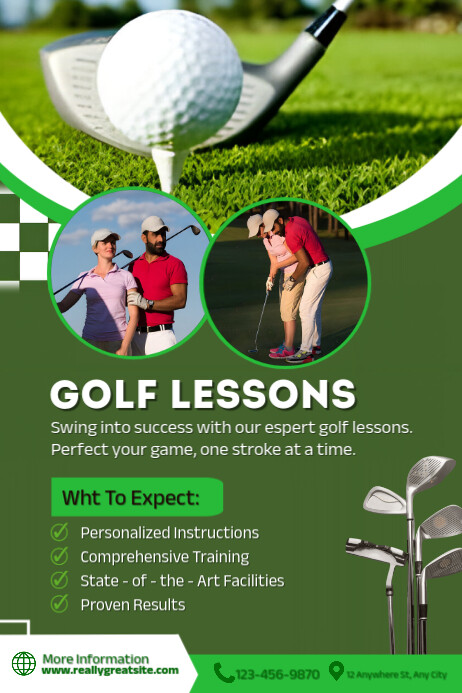 Copy of Green Maximalist Golf Lessons Poster | PosterMyWall