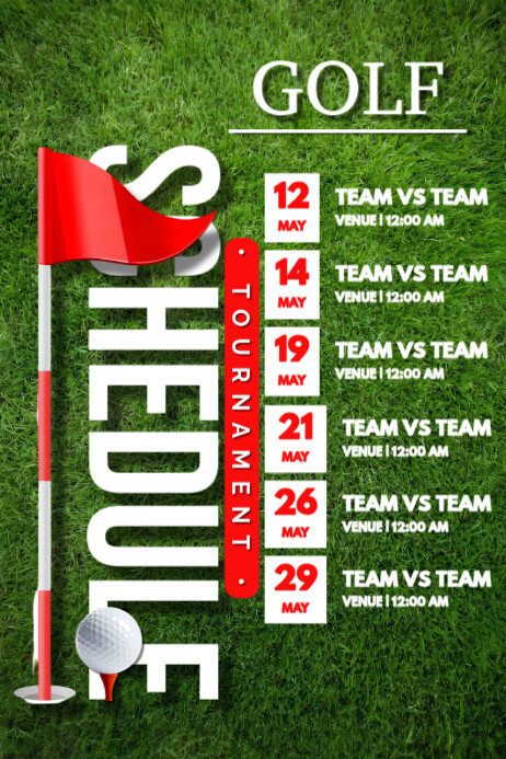 Copy of Green Maximalist Golf Tournament Schedule Poster | PosterMyWall