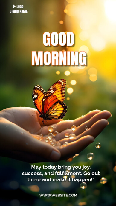 Green Maximalist Good Morning Digital Displa Template | PosterMyWall