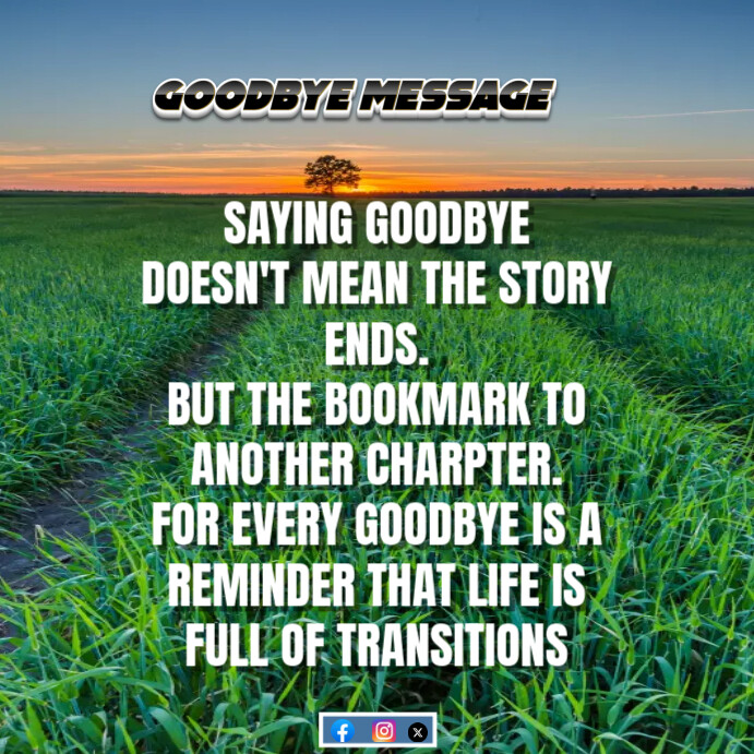 Green Maximalist Goodbye Message Instagram Post Template | PosterMyWall