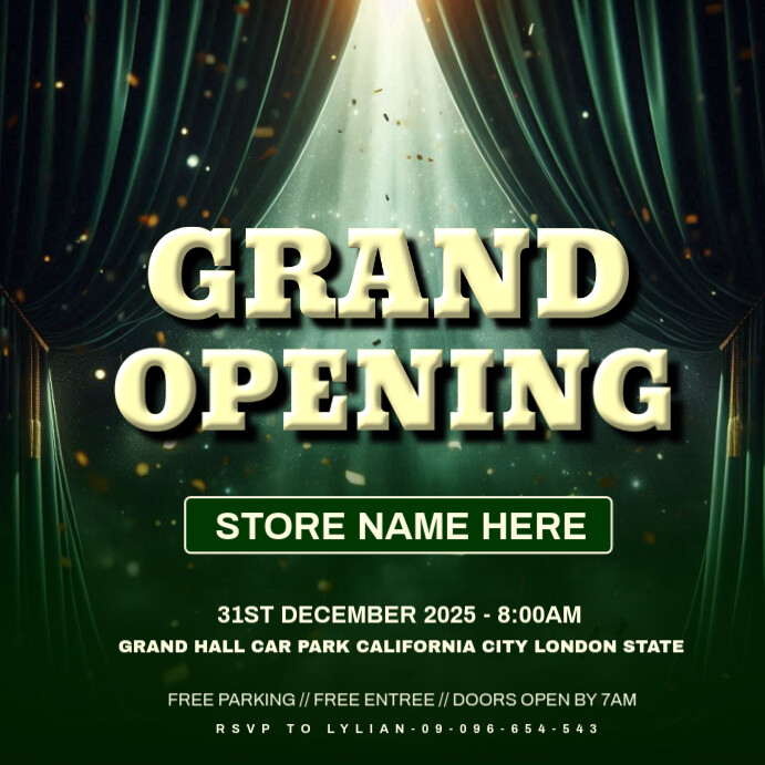 Copy of Green Maximalist Grand Opening Invitation Templates Design ...