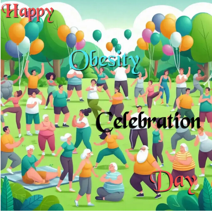 Green Maximalist Happy Obesity Day Celebration Instagram Post Template ...