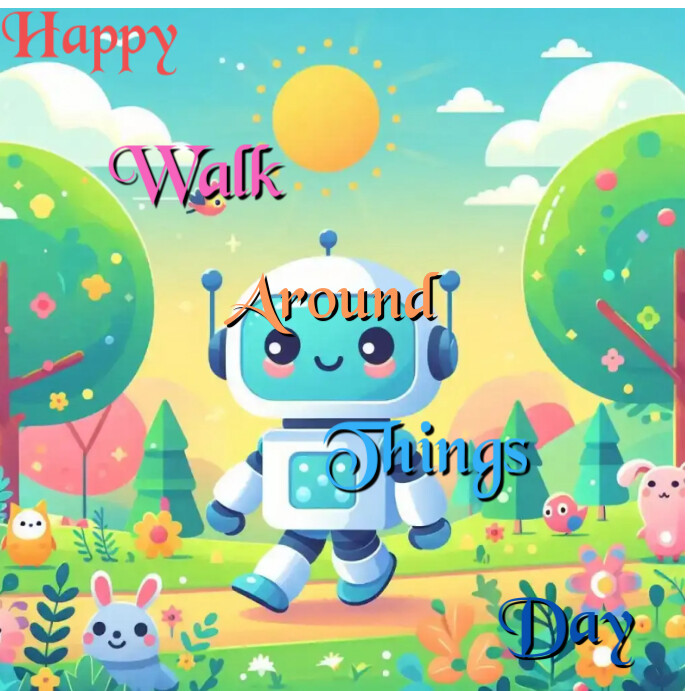 Copy of Green Maximalist Happy Walk Around Things Day Instagram Post ...