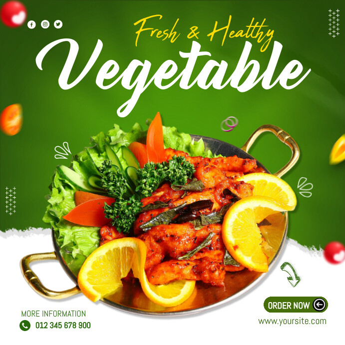 Green Maximalist Healthy Vegetable Food Menu Templat | PosterMyWall