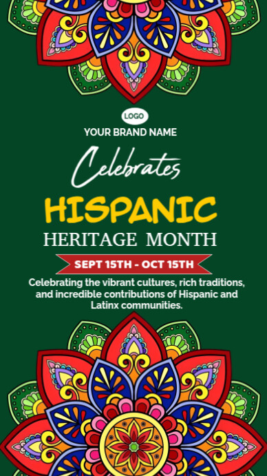 Green Maximalist Hispanic Heritage Month Instagram Story Template ...