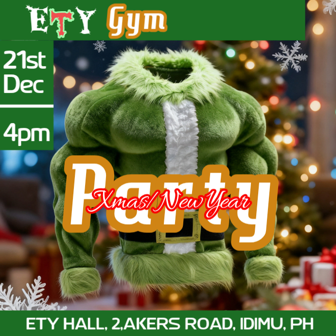 Green Maximalist Holiday Fitness Motivation Poster Instagram Post ...