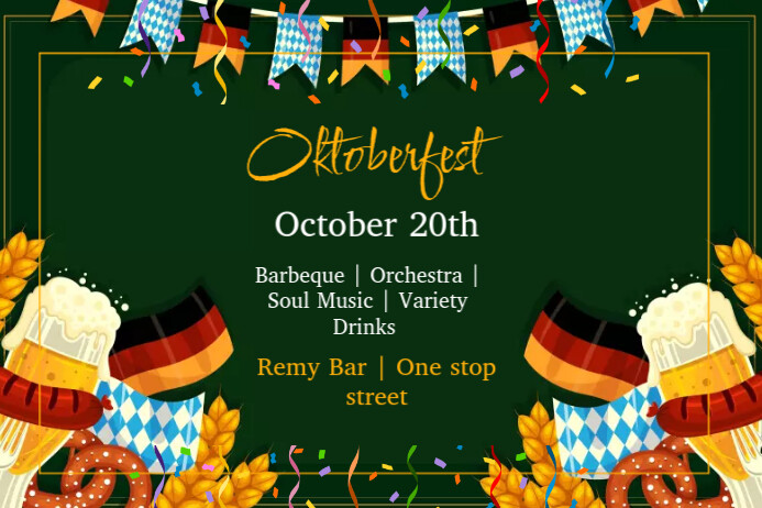 Green maximalist illustrative poster Template | PosterMyWall