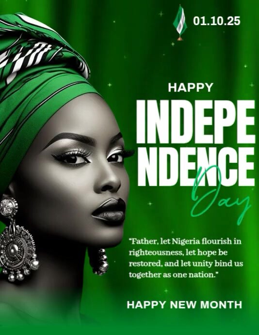 Plantilla de Green Maximalist Independence Day Nigeria Flyer (us Letter) | PosterMyWall