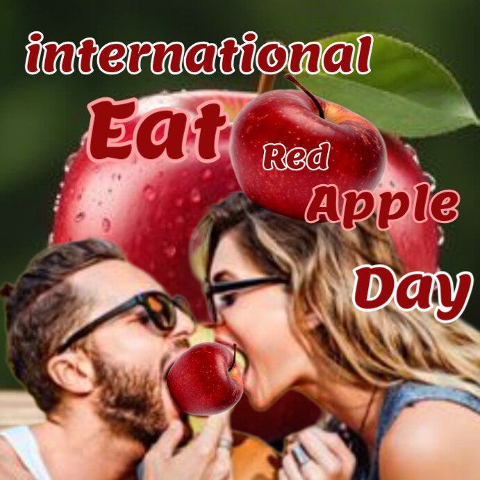Plantilla de Green Maximalist International Eat Red Apple | PosterMyWall