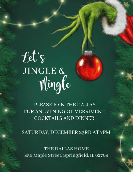 Copy of Green Maximalist Jingle And Mingle Flyer (us Letter) | PosterMyWall