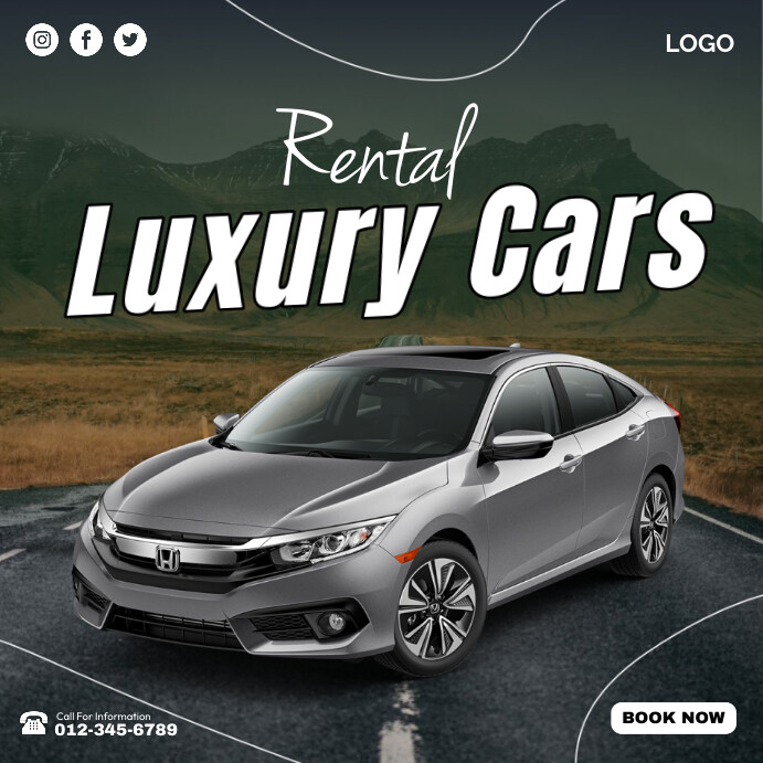 Green Maximalist Luxury Cars Instagram Post Template | PosterMyWall